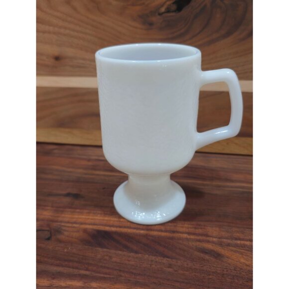 Unknown | Dining | Vintage Pedestal Milk Glass Footed Mug | Poshmark